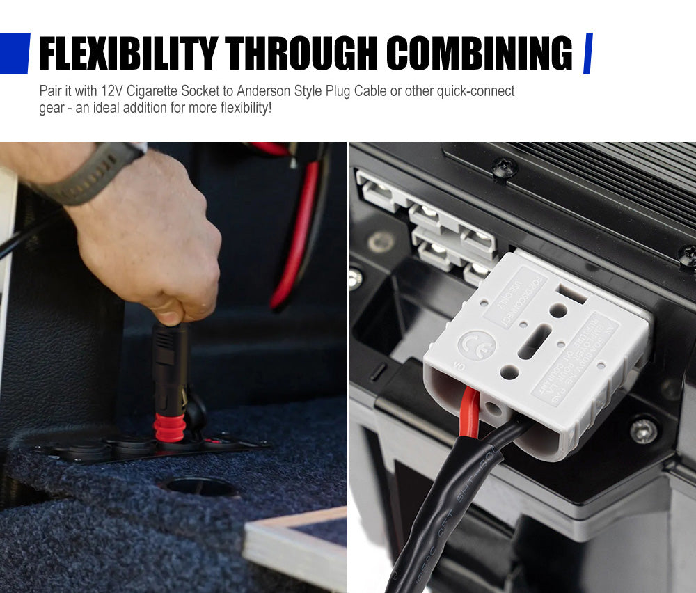 Atem Power 50A Anderson Style Plug To Cigarette Socket Adapter Plug Ca ...