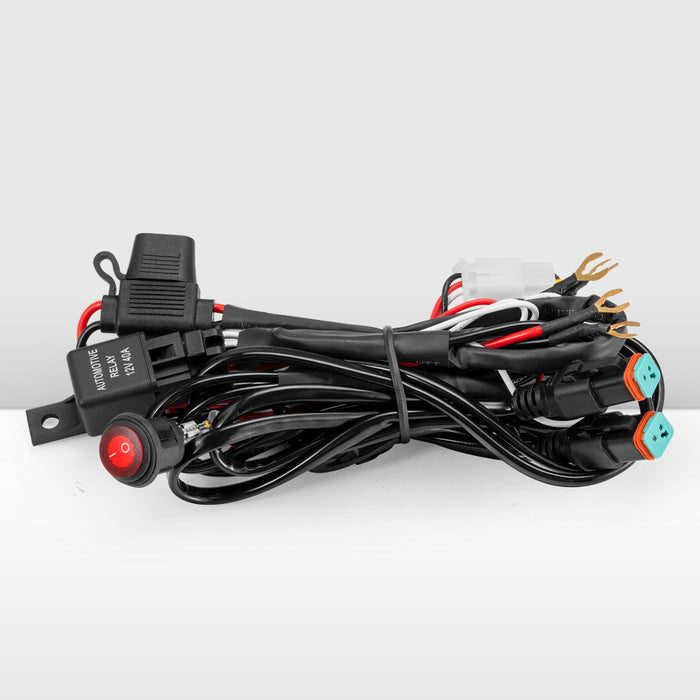 Lightfox 2 Way High Beam Wiring Harness w/ DT 2-Pin Connector For LED