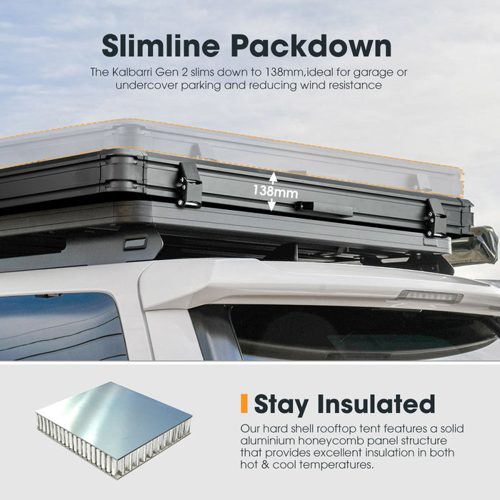 San Hima Kalbarri Gen 2 Roof Top Tent Hard Shell With Ladder + 250W So