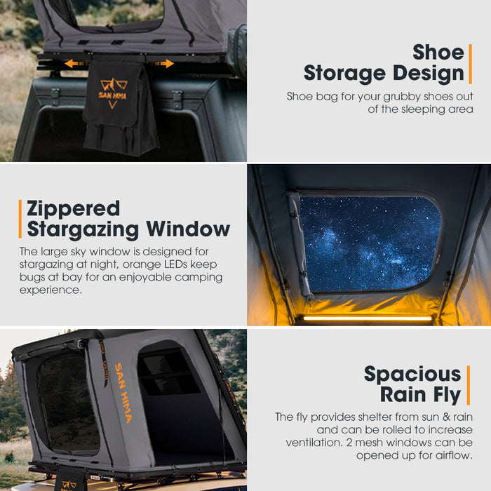 San Hima Kalbarri Gen 2 Roof Top Tent Hard Shell With Ladder + 250W So